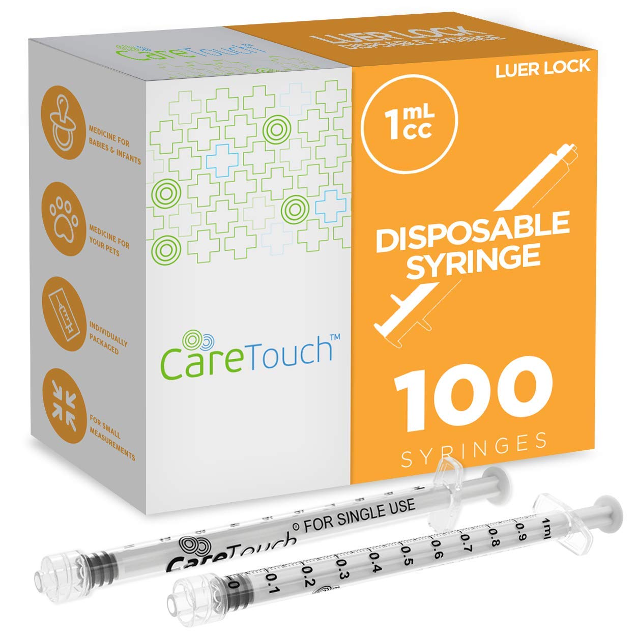 Care Touch Catheter Tip Syringe with Cover, 60 ml - 50 Sterile Syringes ...