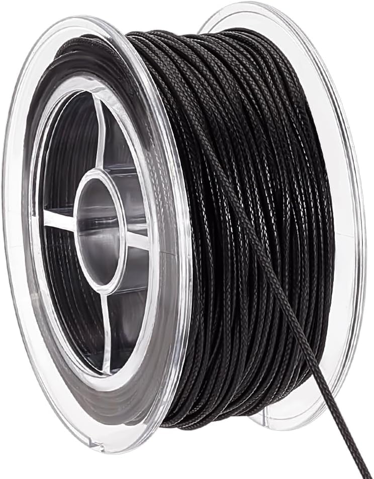 1mm Black Nylon String with Organizing Case Waxed Cotton Cord Crysta ...