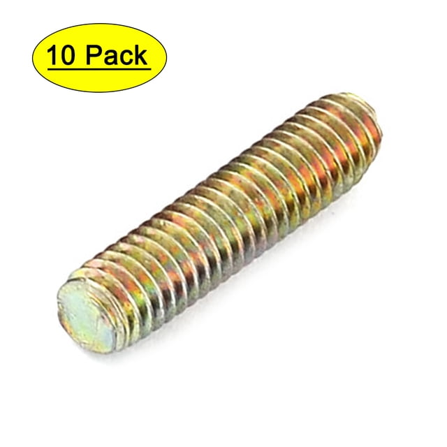 1mm Pitch M6 x 25mm Male Threaded All Thread Rod Bar Stud Bronze Tone ...