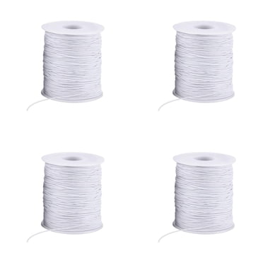 100 Pcs Elastic Bands with Adjustable Buckle, 1/4 Inch Elastic Strings ...