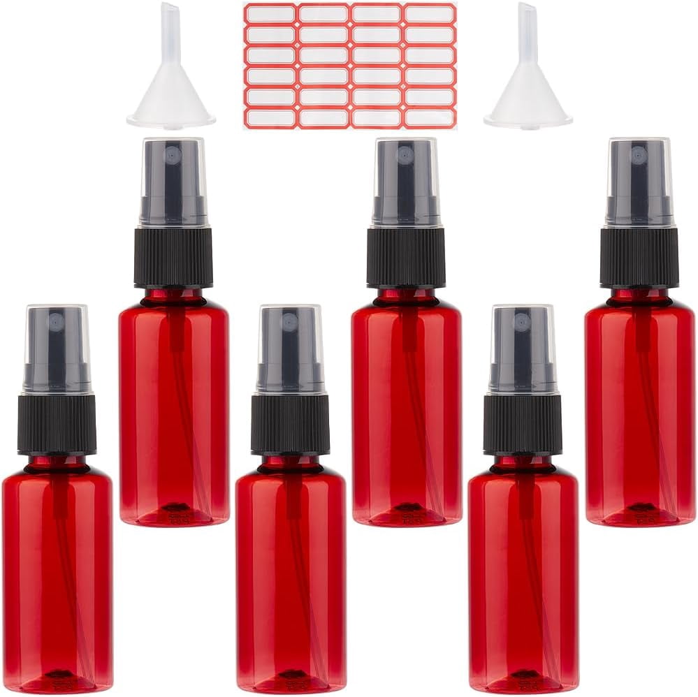 1oz/30ml Mini Spray Bottle 8Pcs Amber Empty Fine Mist Plastic Fragrance ...