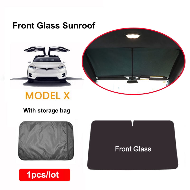 1p Front sunroof-Glass Roof Skylight Sunshade For Tesla Model X Mesh ...