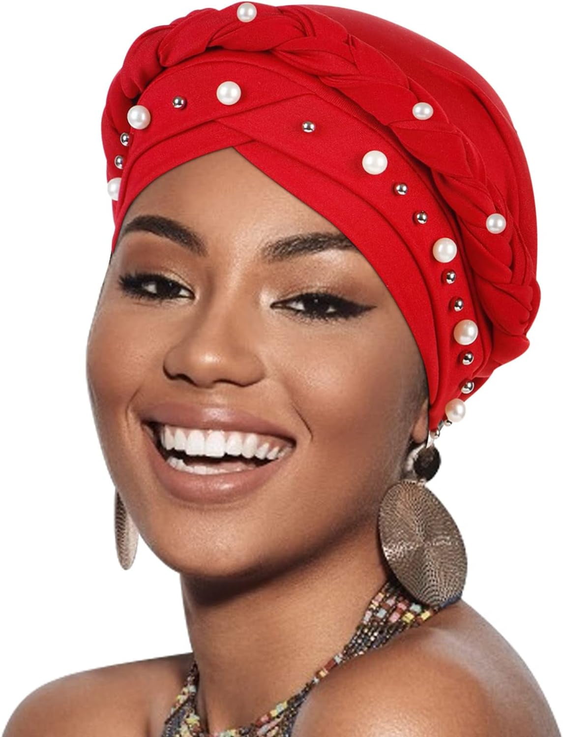 1pack African Women Turban Caps Pre-Tied Twisted Turbans Head Scarf for ...
