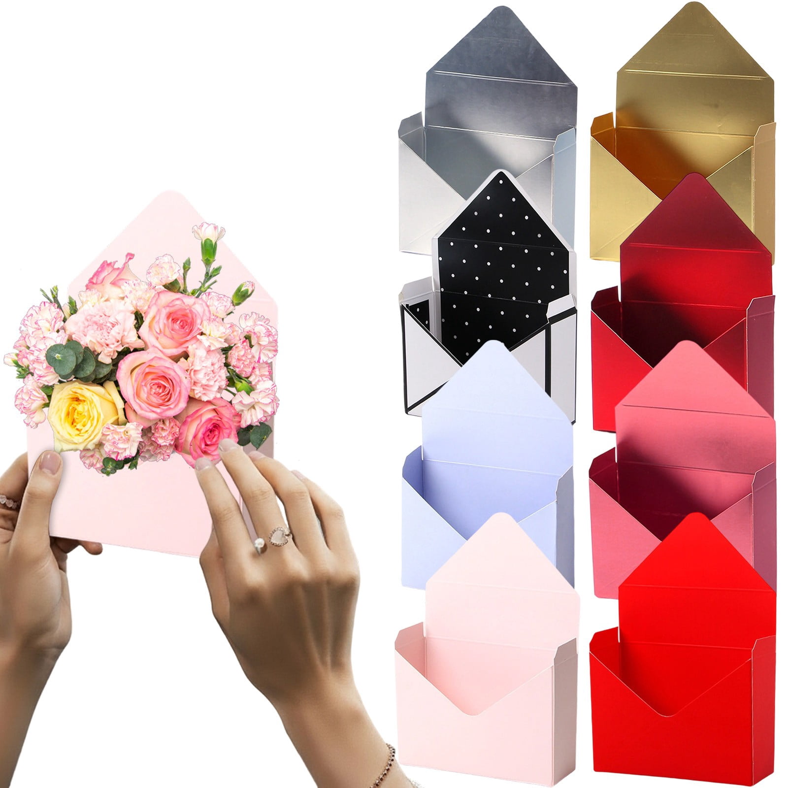 1pack Valentine Envelope Boxes, Florist Bouquet Envelope Boxes, Red ...