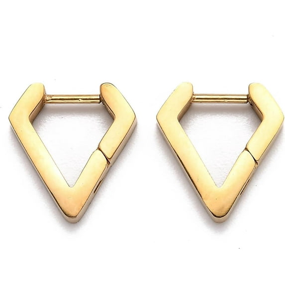 1pair 1 Pair Diamond Earrings 304 Stainless Steel Hoop Earrings Diamond ...