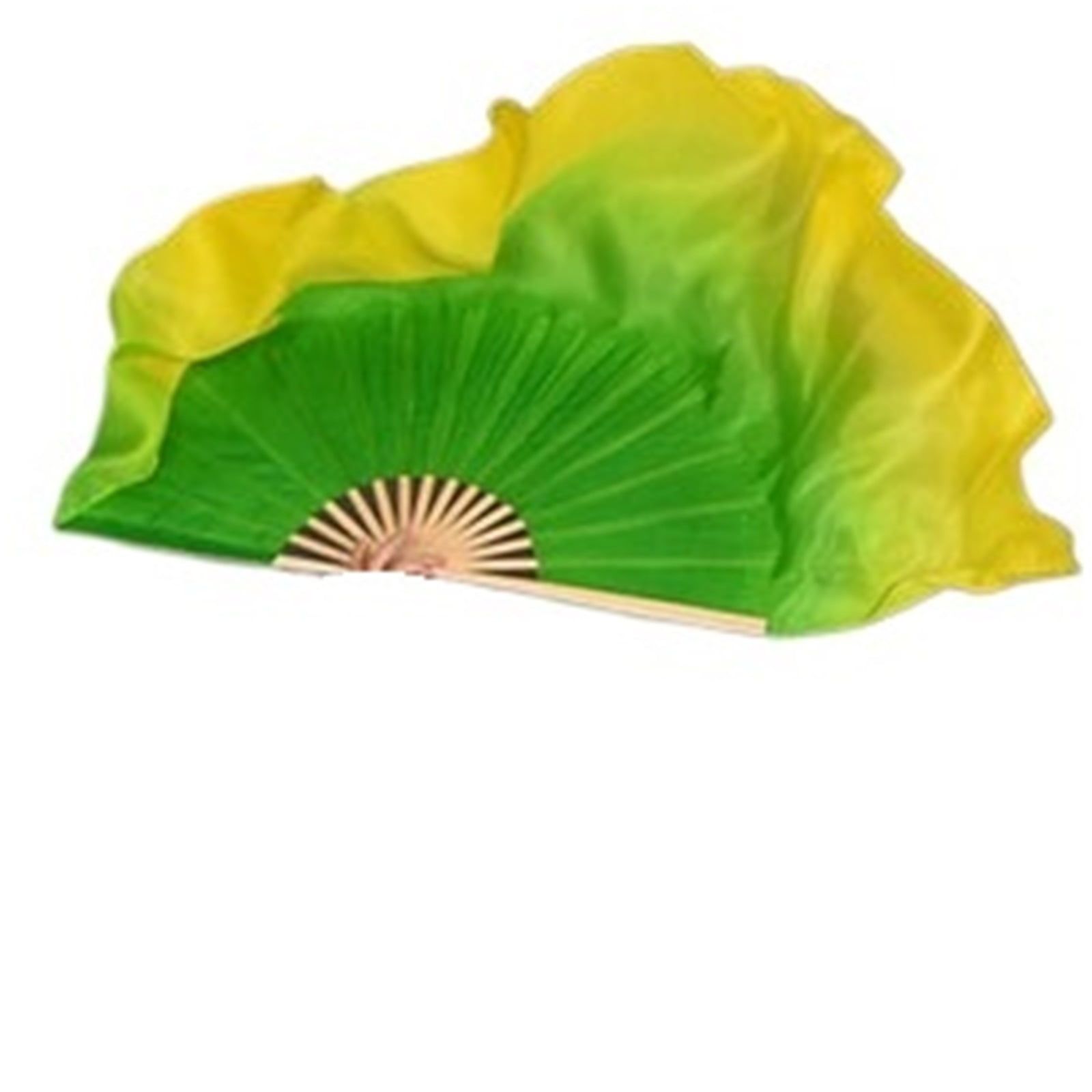 1pair (1L+1R) Gradient Color Belly Dance Silk Fan Veils Two-sides Real ...