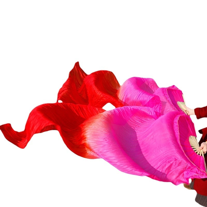 1pair Belly Dance Fans Natural Silk Dancing Silk Fan White Newest ...