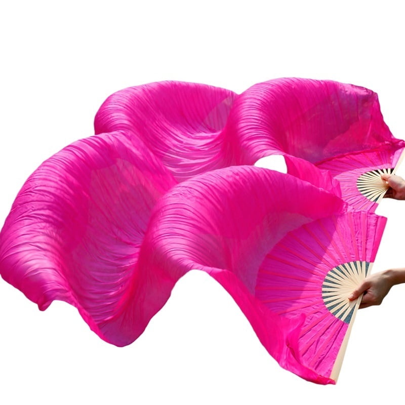 1pair Belly Dance Fans Natural Silk Dancing Silk Fan White Newest ...