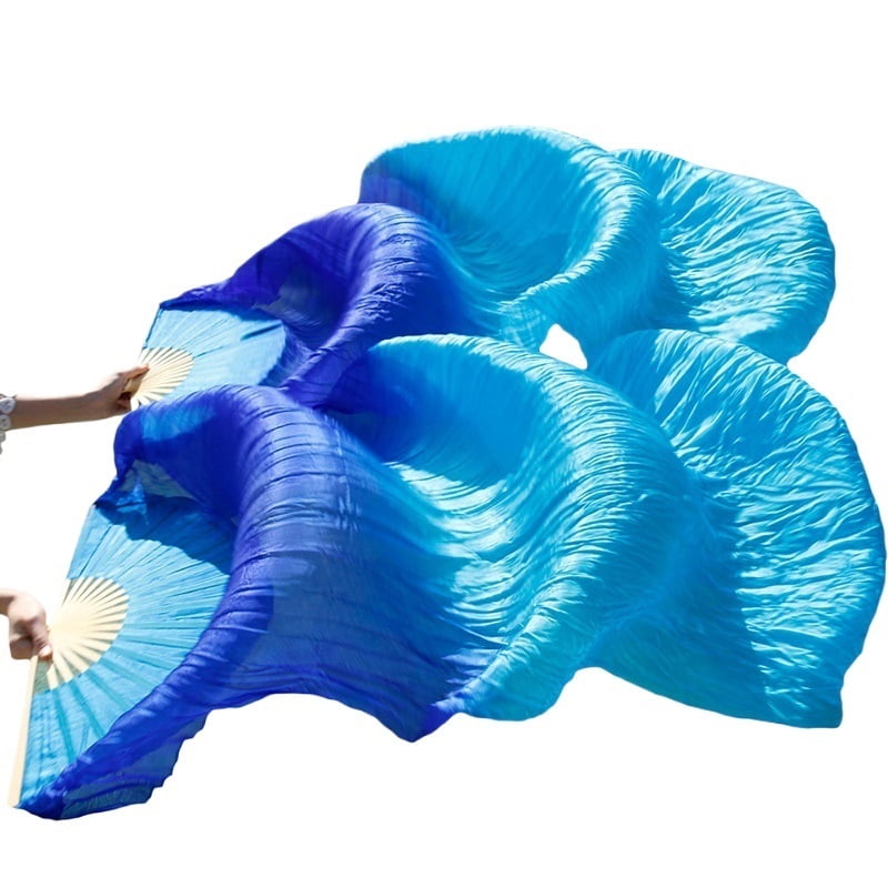 1pair Belly Dance Fans Natural Silk Dancing Silk Fan White Newest ...