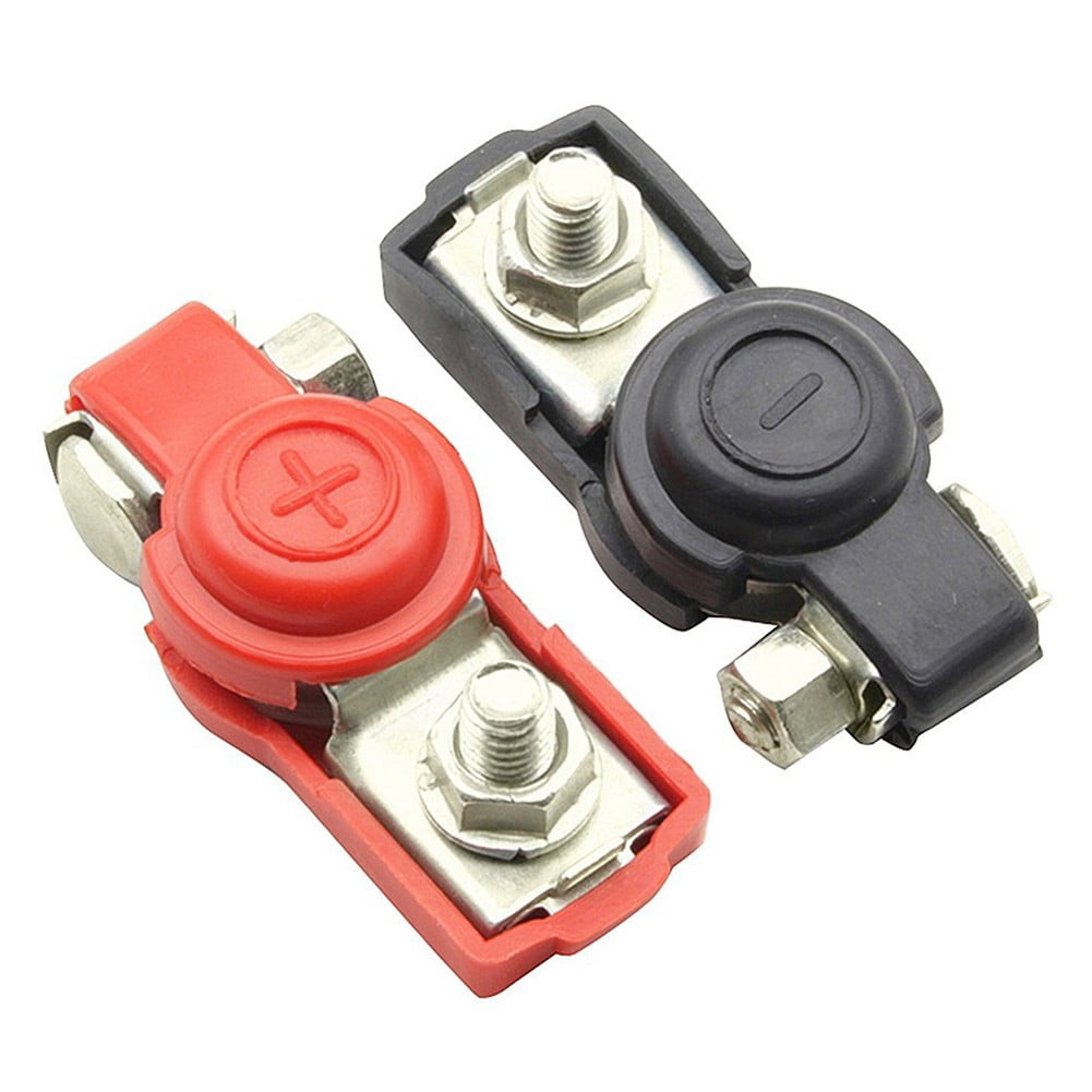 1pair Car Battery Terminal Connector Red Positive Black Negative Wire ...