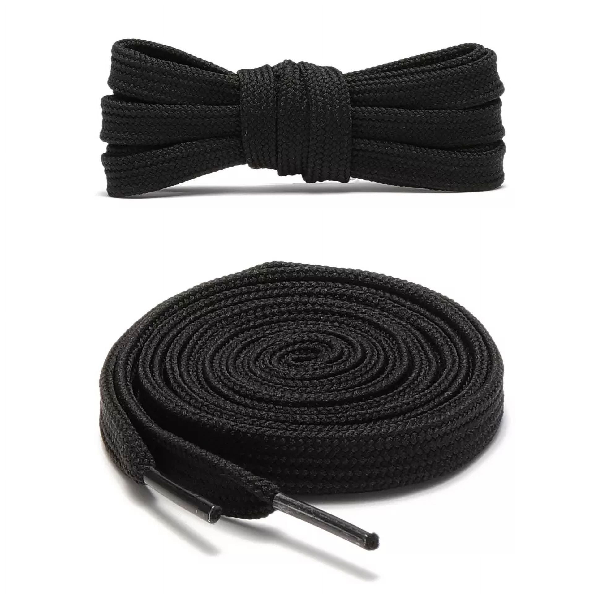 1pair Double Layers Flat Boot Shoe Laces Strings Black for Sneakers ...