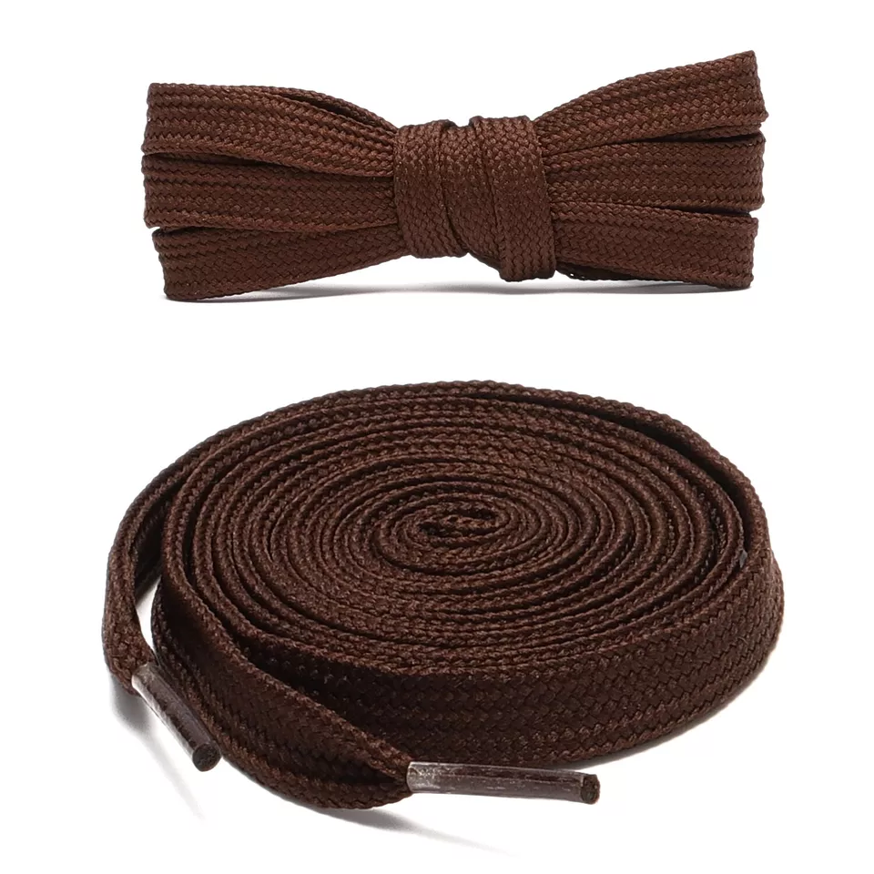 1pair Double Layers Flat Boot Shoe Laces Strings Brown for Sneakers ...