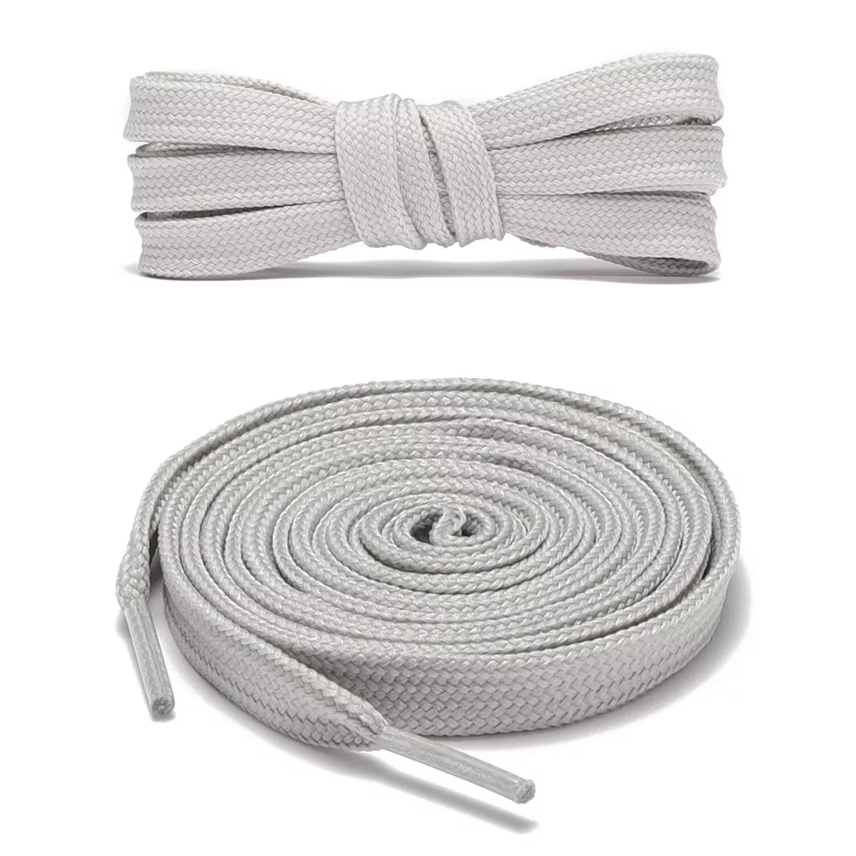 1pair Double Layers Flat Boot Shoe Laces Strings Gray for Sneakers ...