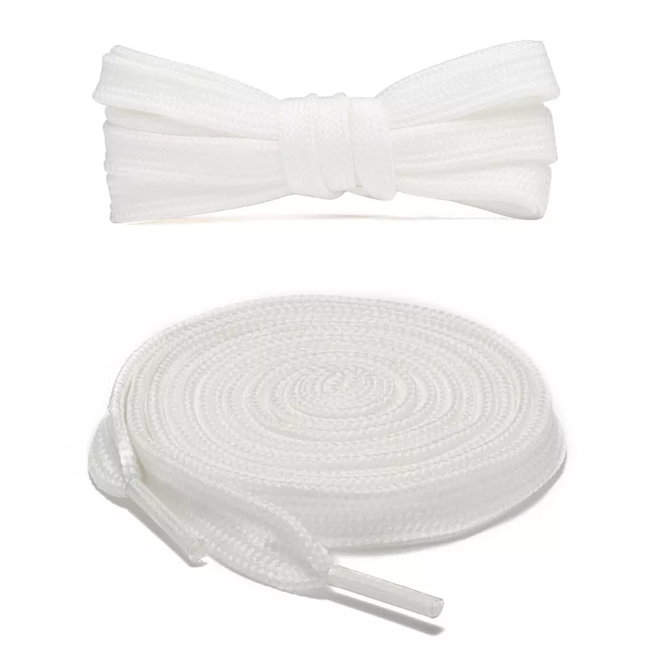 1pair Double Layers Flat Boot Shoe Laces Strings White for Sneakers ...