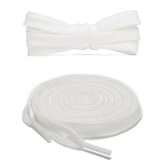 1pair Double Layers Flat Boot Shoe Laces Strings White for Sneakers ...