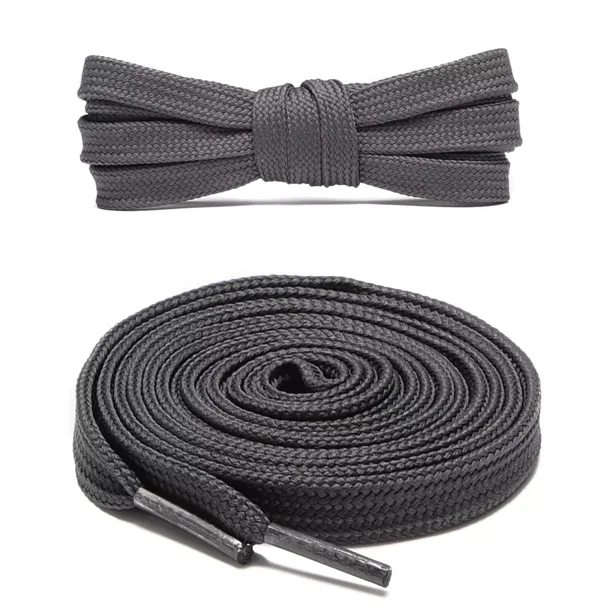 1pair Double Layers Flat Shoe Laces Strings Deep Gray for Sneakers ...