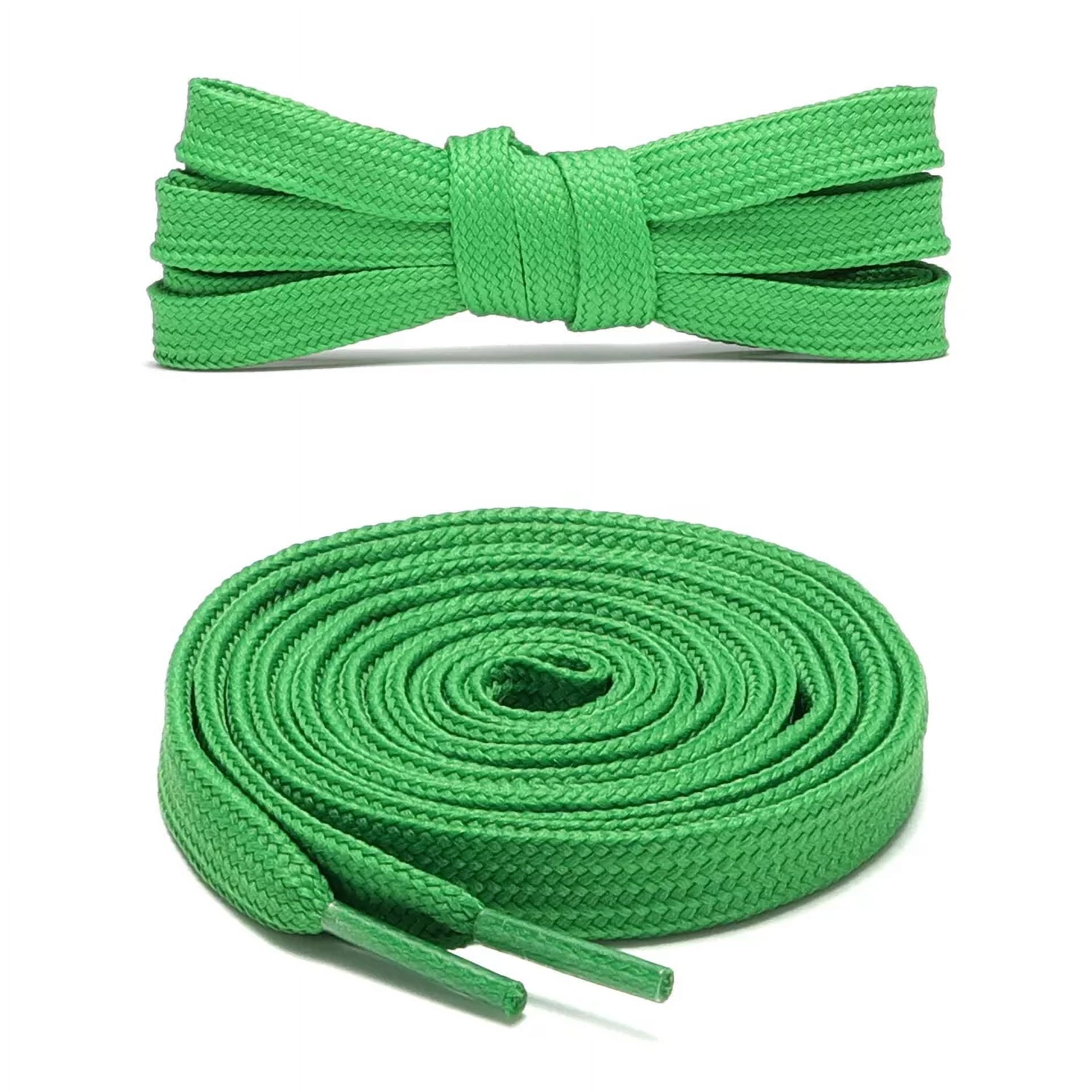 1pair Double Layers Flat Shoelaces Strings Grass Green for Sneakers ...