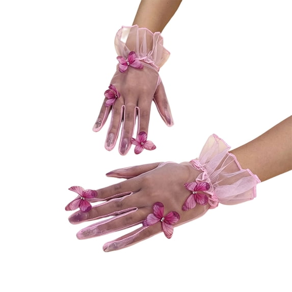 1pair Elastic Meshes Glove Bowknot Ladies Glove Fashion Princesses ...