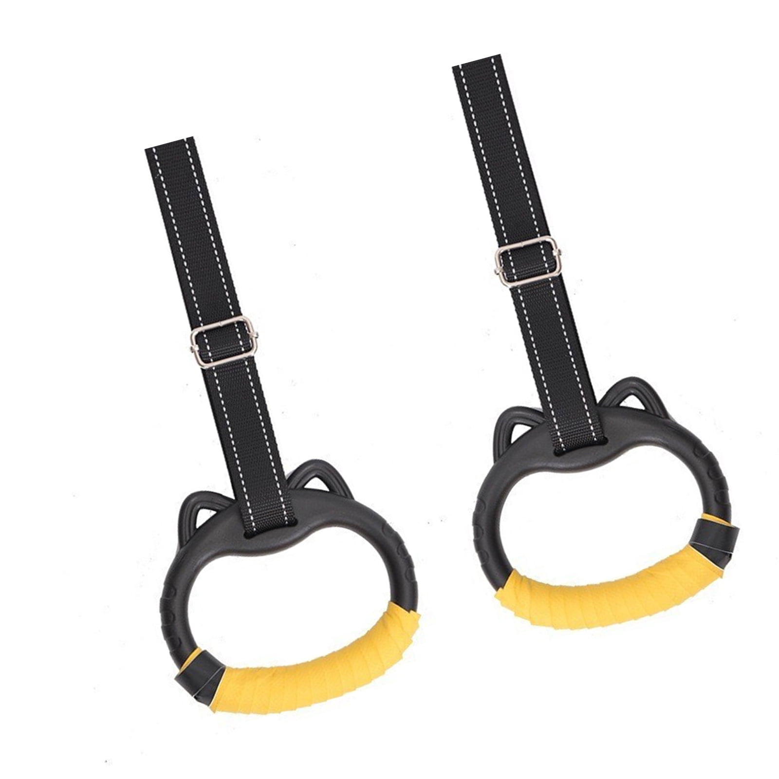 1pair Indoor Fitness Gymnastics Rings Full Body Workout Nonslip Handle ...