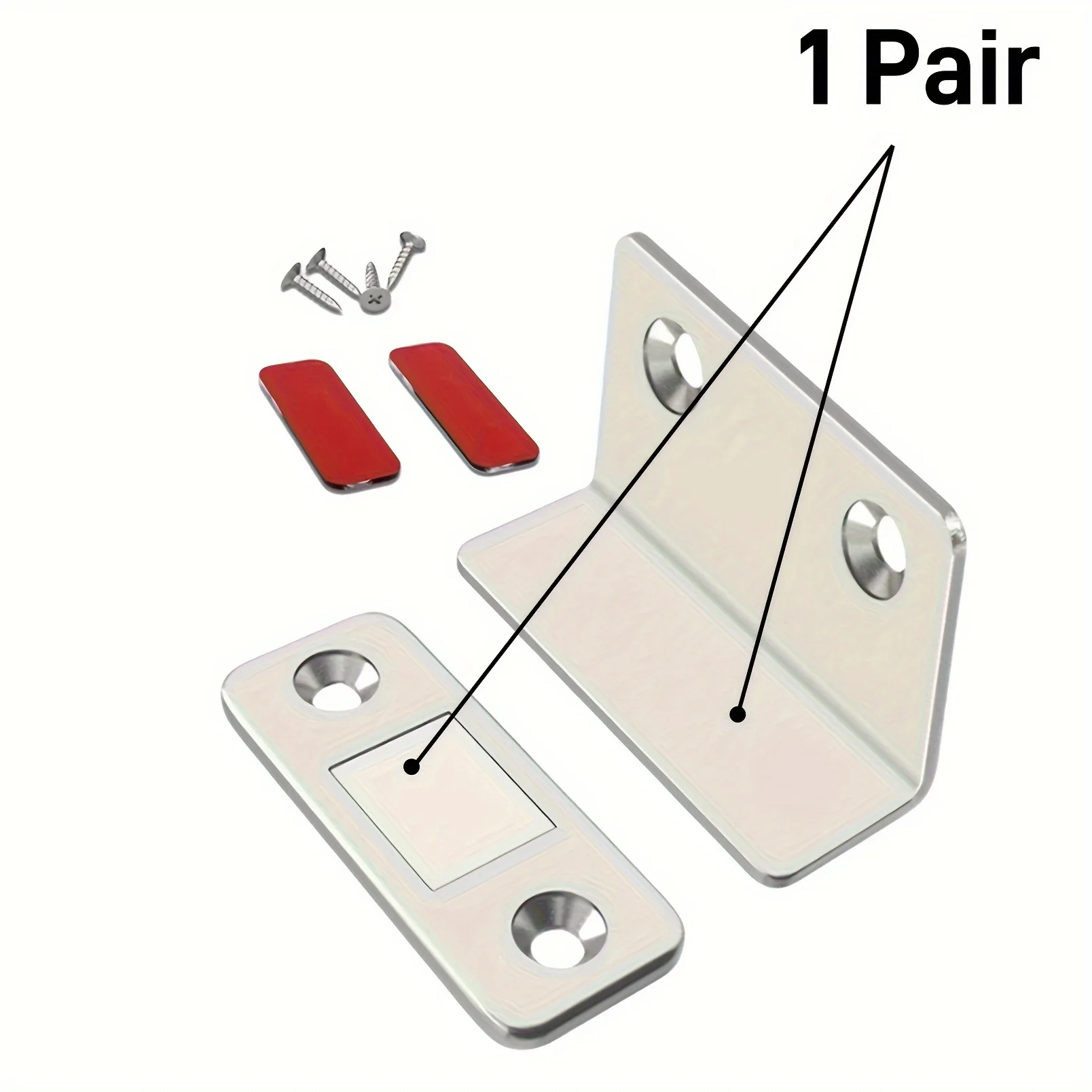 1pair Magnetic Door Catch Latch-Invisible Strong Adhesion, Drill-Free ...