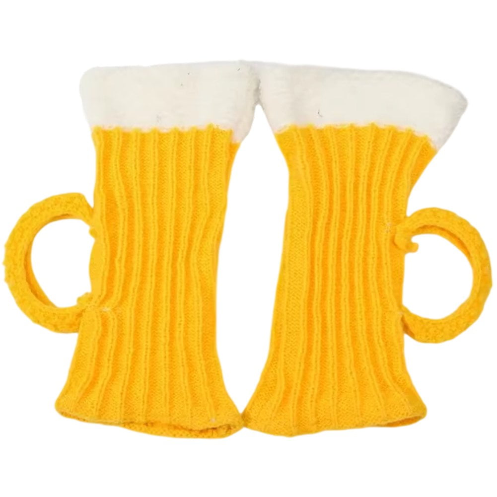 1pair Oktoberfest Knit Leg Warmers Ribbed Footless Socks 3D Beer Themed ...