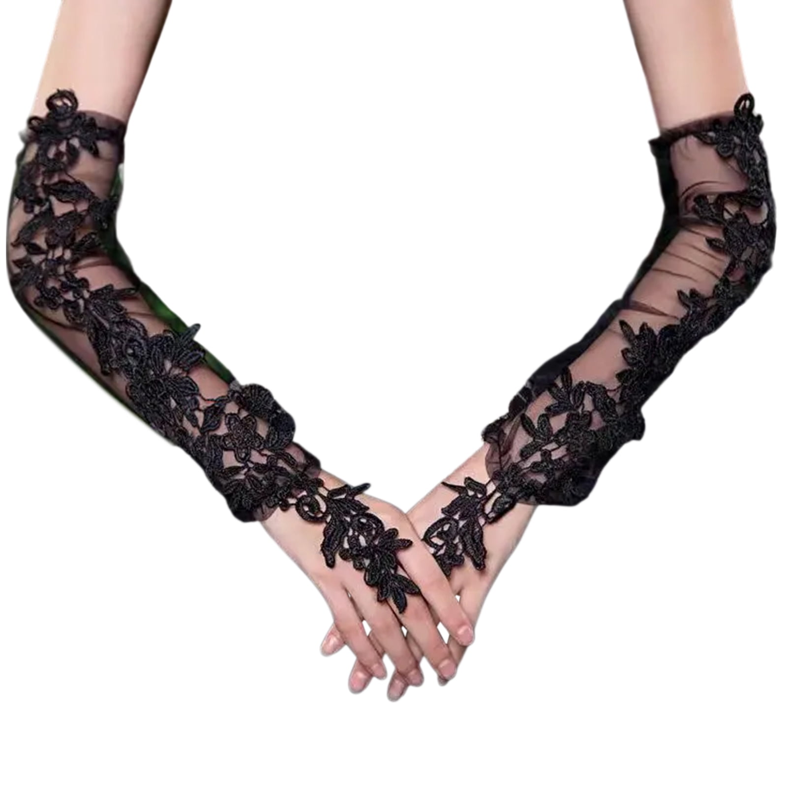 1pair Women's Fingerless Lace Gloves Evening Gloves Gothicism Lace ...