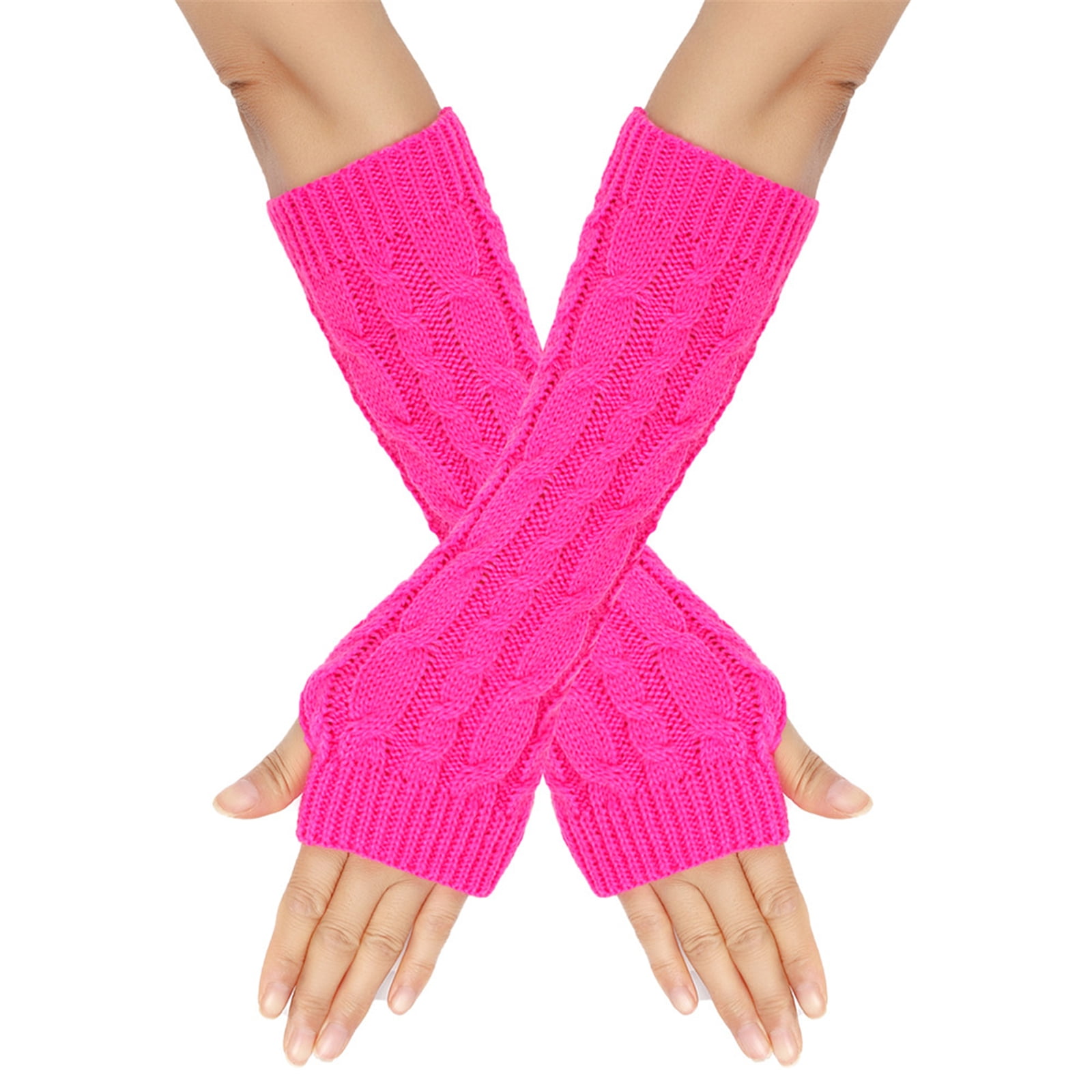 1pair Women's Wool Arm Covers Winter Comfortable Oversleeves Knitted ...