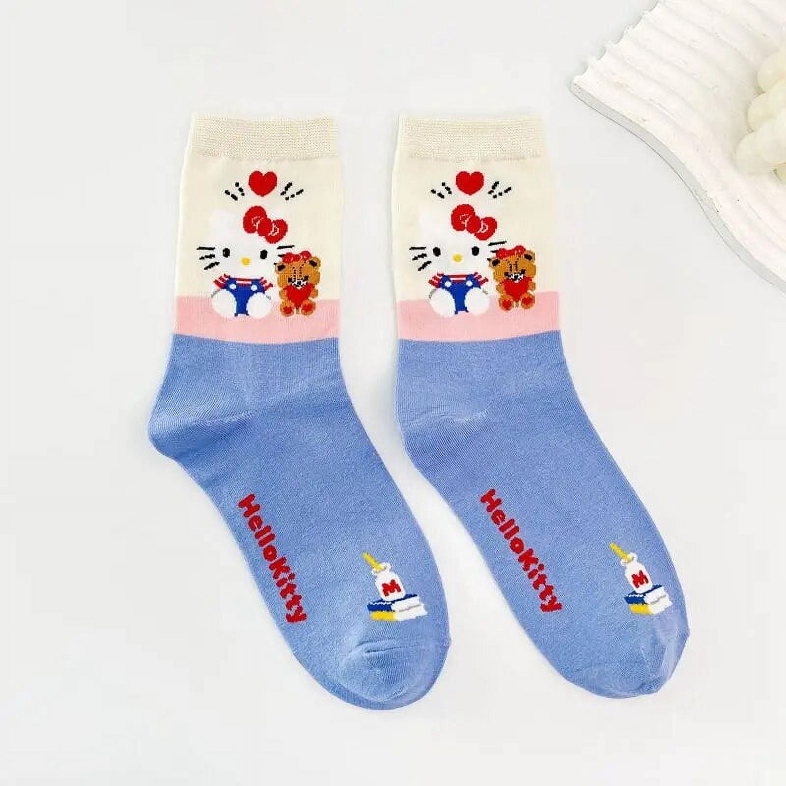 1pairs Y2K Hello Kitty Socks for Girls Medium Socks Kawaii Sanrio ...