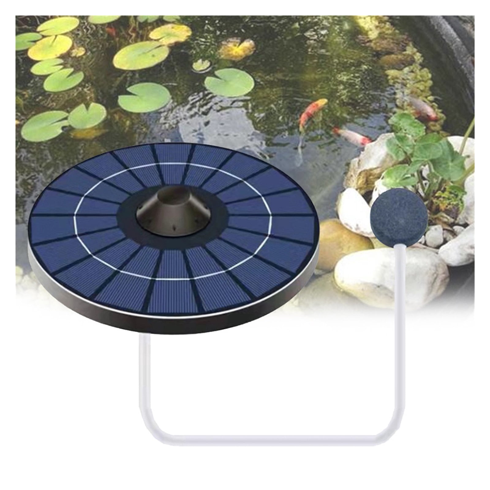 1pc 0.8 L/min Round Solar Oxygen Pump Water Air Aerator Pumps With ...