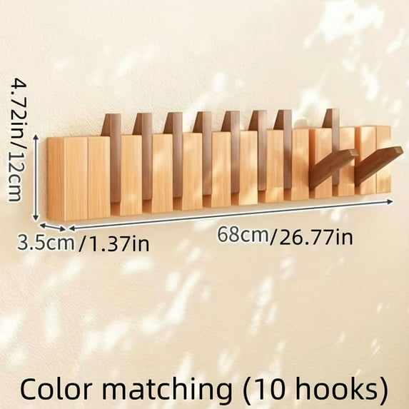 1pc 10/12 hook Creative Piano Key Wall Rack, Wall Mounted Coat Hook ...