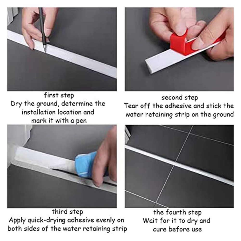 1pc 100CM Silicone Water Retaining Strip Wet Room Floor Waterproof ...