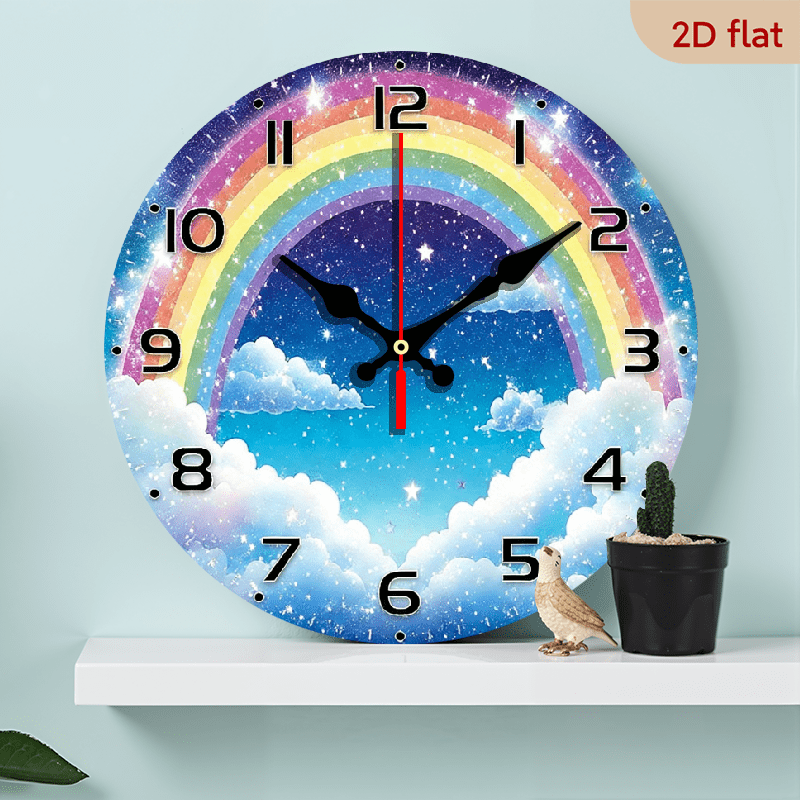 1pc 10Inch Starry Sky Wall Art Backdrop Backdrop Clock - 10inch Wood ...
