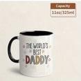 1pc 11Oz/325Ml Ceramic Mug for Best Dad, Vibrant The World's Best Daddy ...