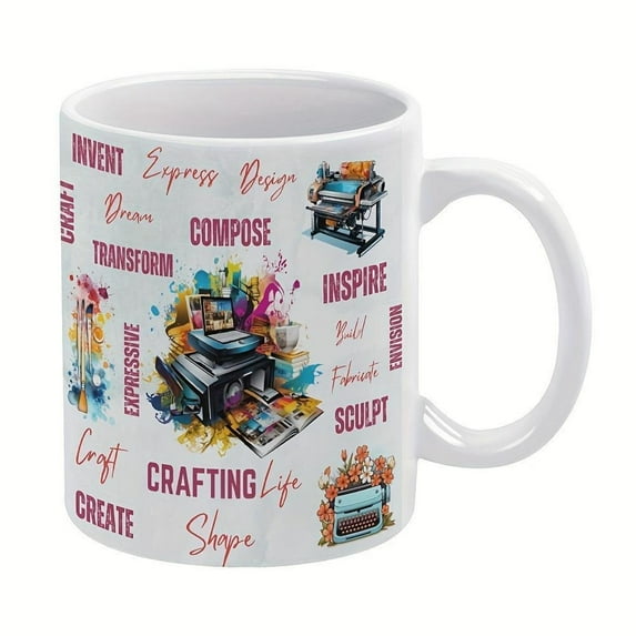 1pc 11oz 330ml Crafting Life Ceramic Mug with Box Portable Wide Mouth ...