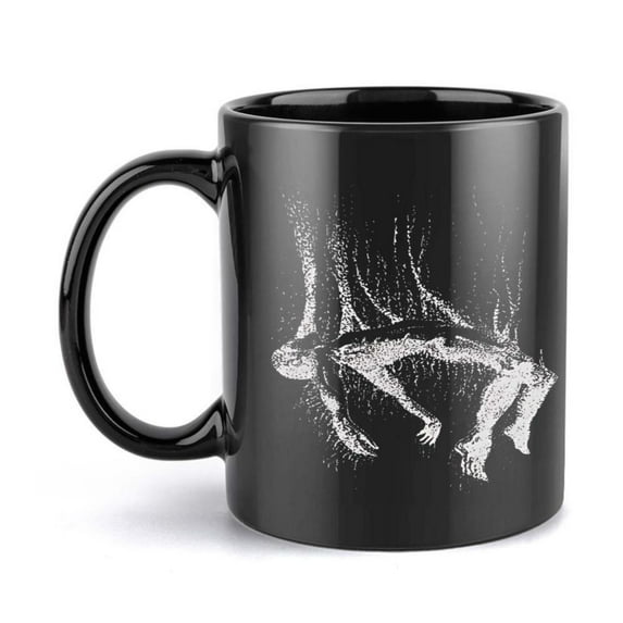 1pc 11oz Black Ceramic Coffee Mug with White Abstract Design Floating ...