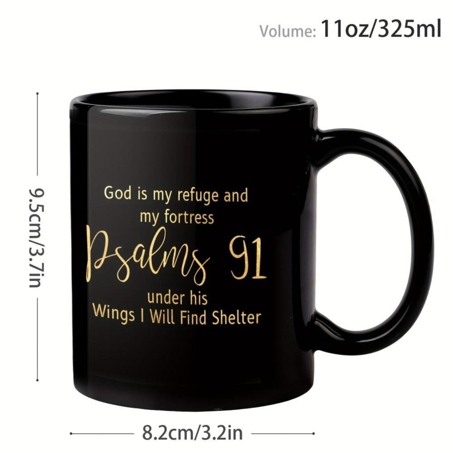 1pc 11oz Ceramic Christian Mug with Golden Inspirational Bible Verse ...