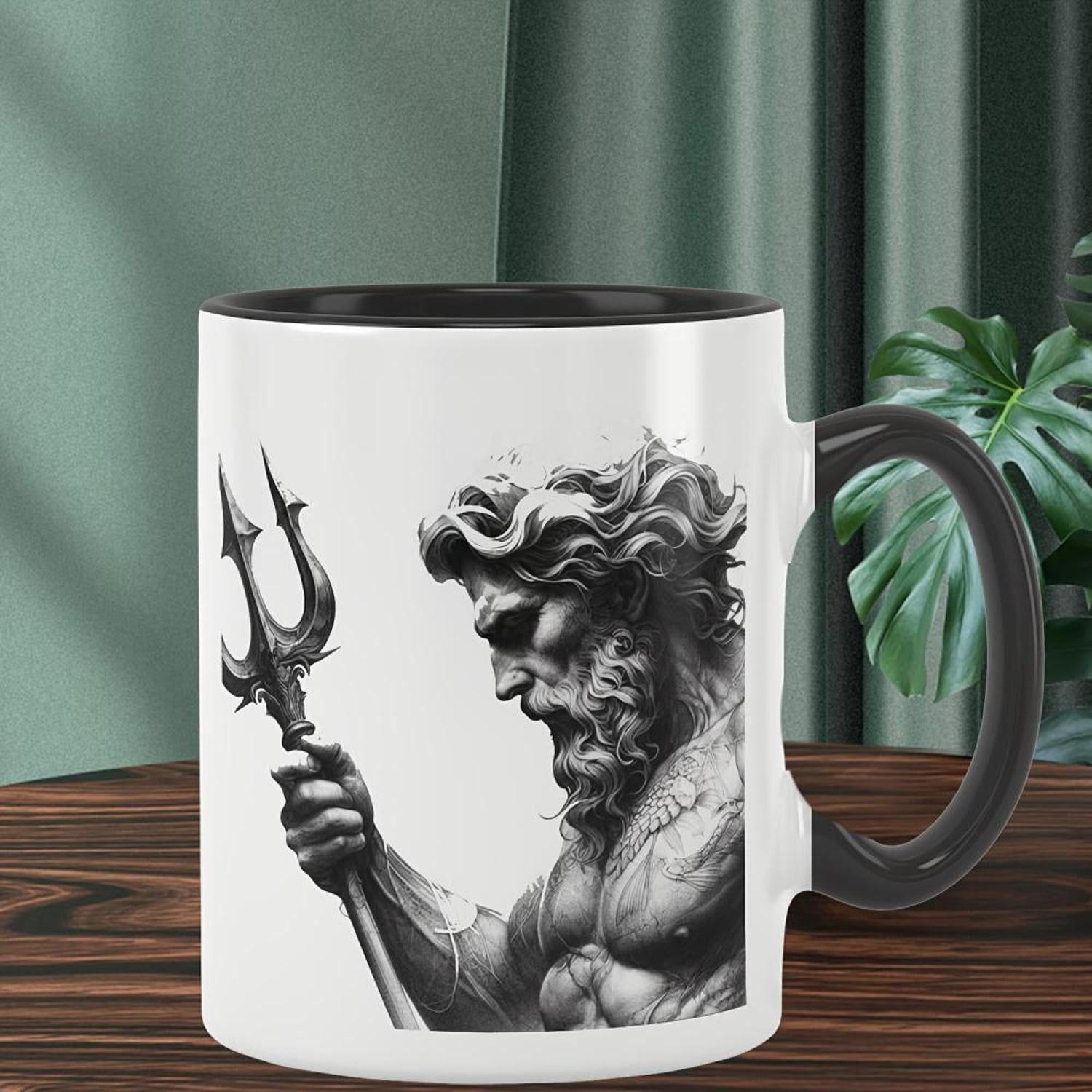 1pc 11oz Ceramic Coffee Cup Fun Ancient Greek God Mug Hot And Cold Milk ...