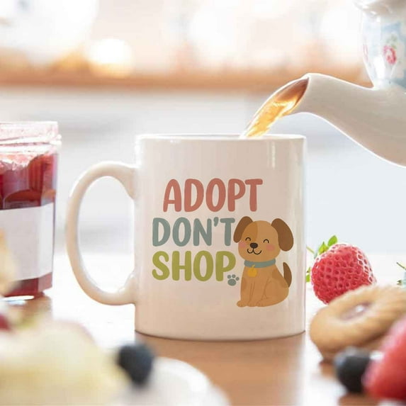 1pc 11oz Ceramic Coffee Mug With Adopt Don't Shop Dog Design & Beagle ...