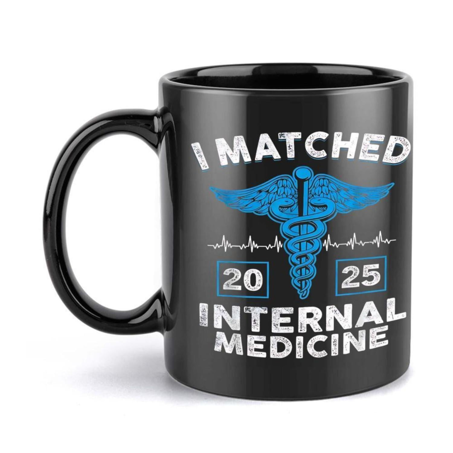 1pc 11oz Ceramic Coffee Mug with Caduceus Symbol I Matched Internal ...