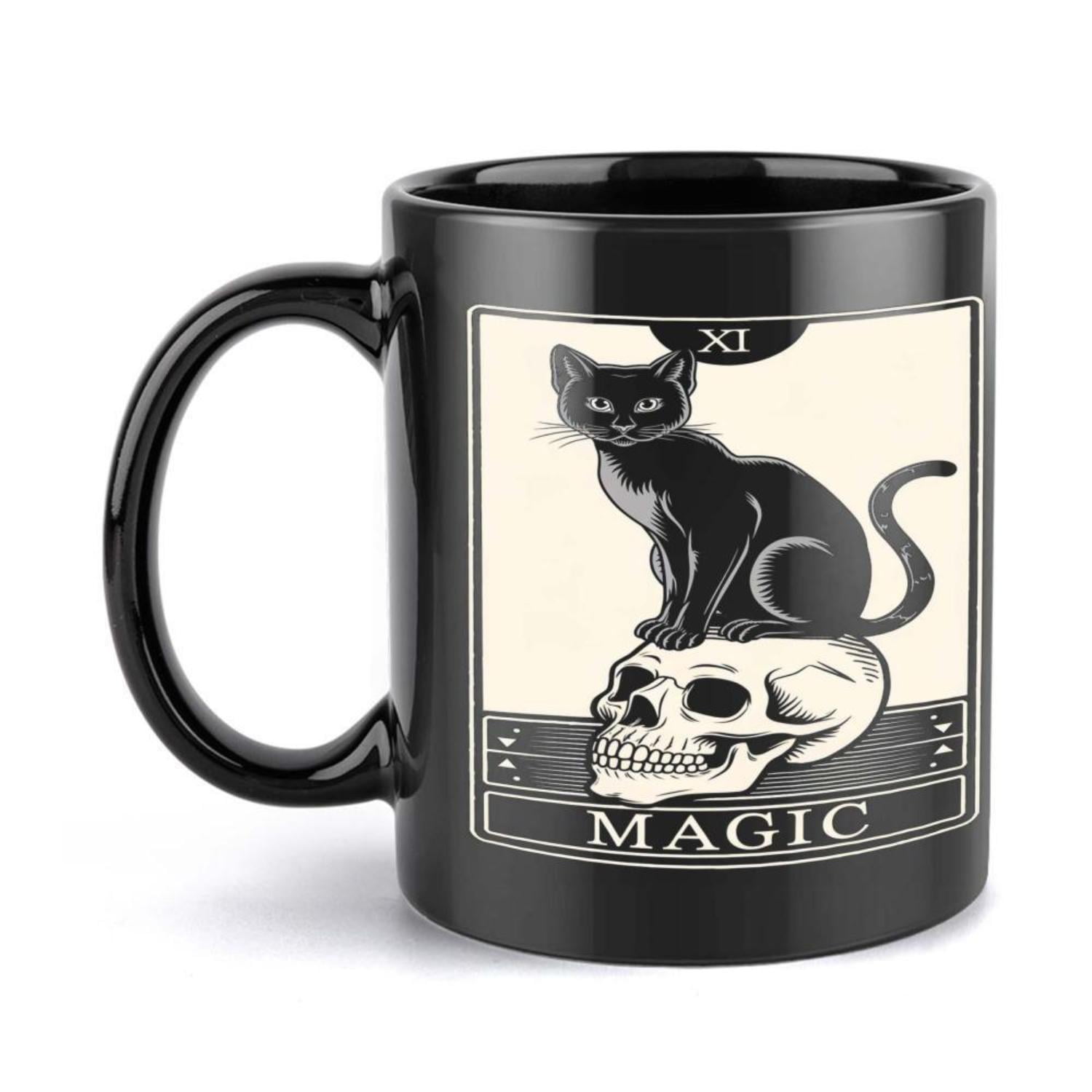 1pc 11oz Ceramic Coffee Mug with Skull Magic Design Gothic Halloween ...