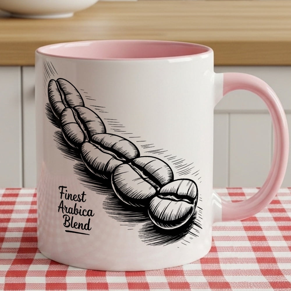 1pc 11oz Ceramic Coffee Mug, black & white realistic roasted coffee ...