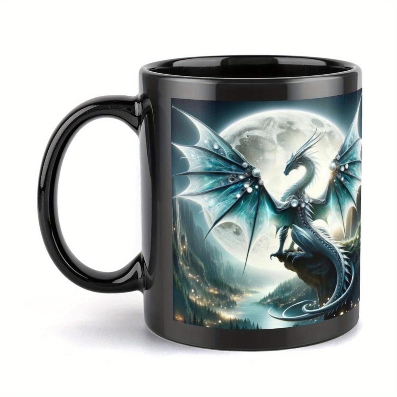 1pc 11oz Ceramic Mug Exquisite Blue Design Microwave Dishwasher Hand ...