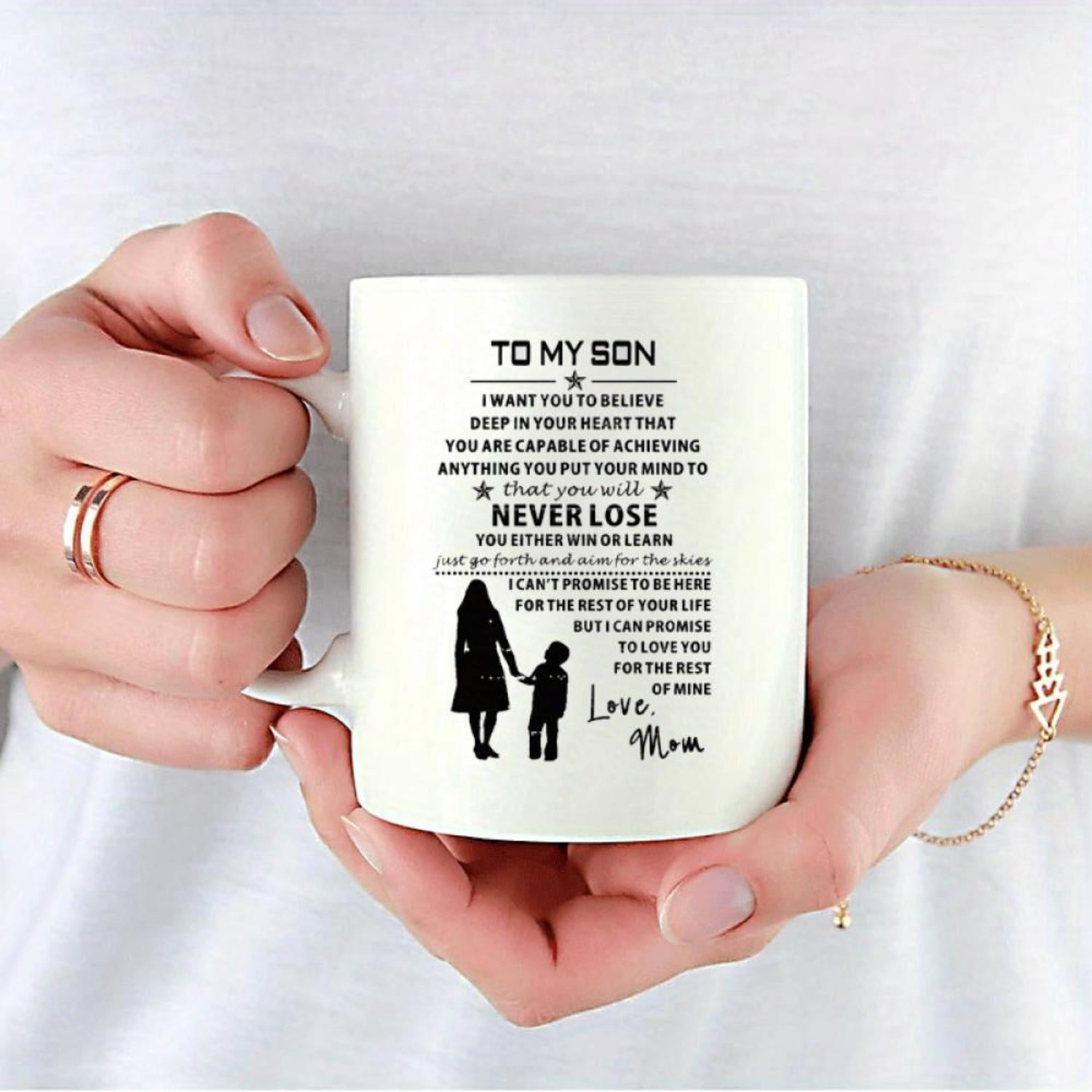 1pc 11oz Ceramic Mug My Son from Mom Great Both Hot And Cold Beverages ...
