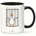 1pc 11oz Ceramic Mug with Humorous Duck Design Too Silly Text High ...