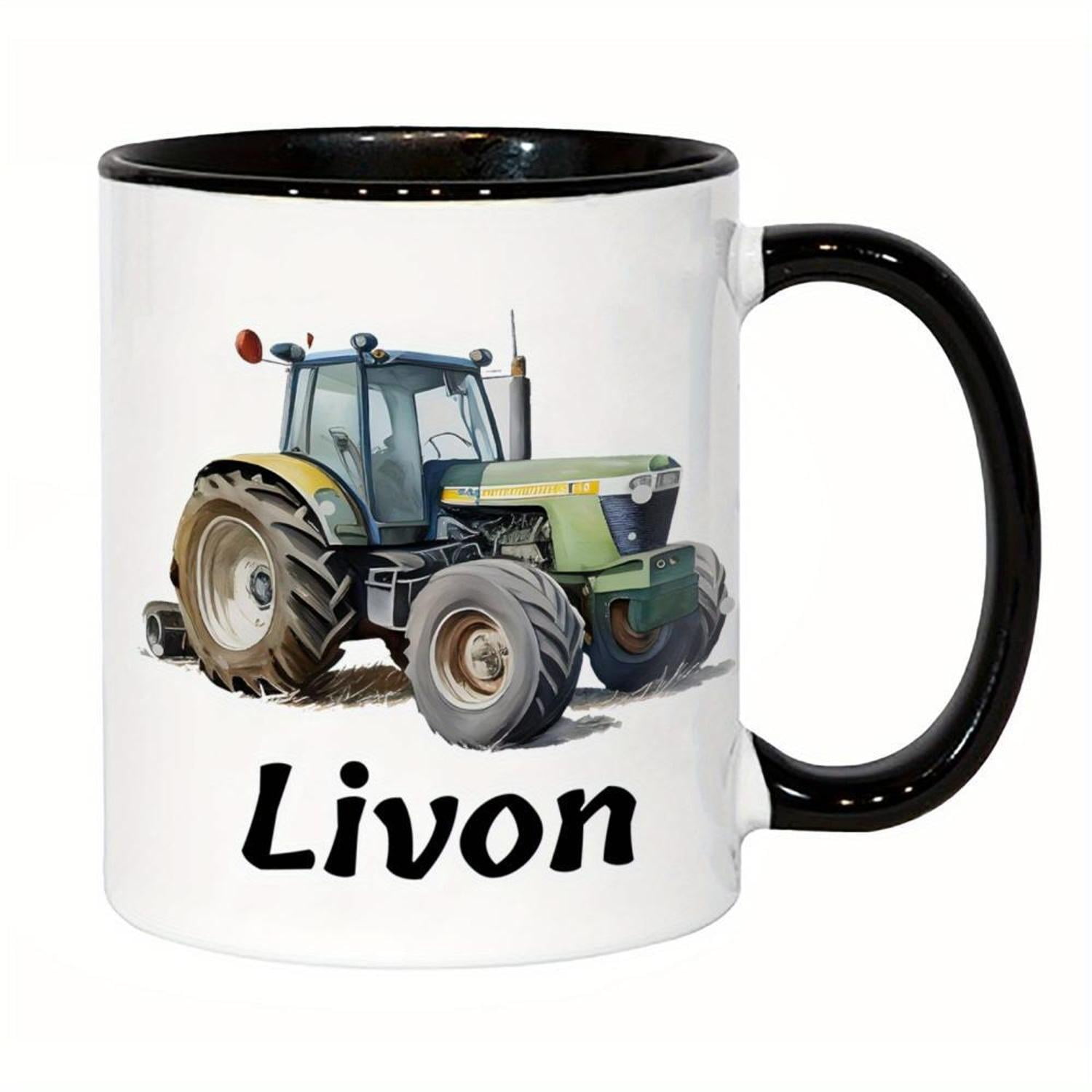 1pc 11oz Ceramic Mug with Tractor Design Microwave Hand Wash Only Farm ...
