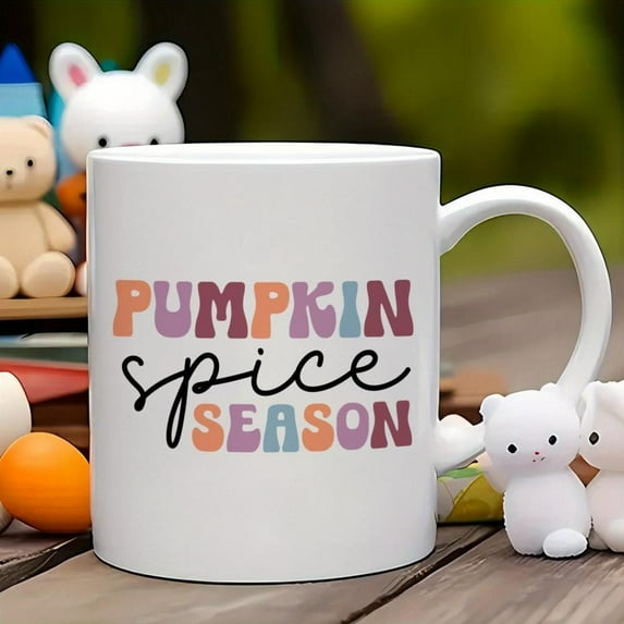 1pc 11oz Ceramic Pumpkin Spice Season Coffee Mug with Colorful Autumn ...