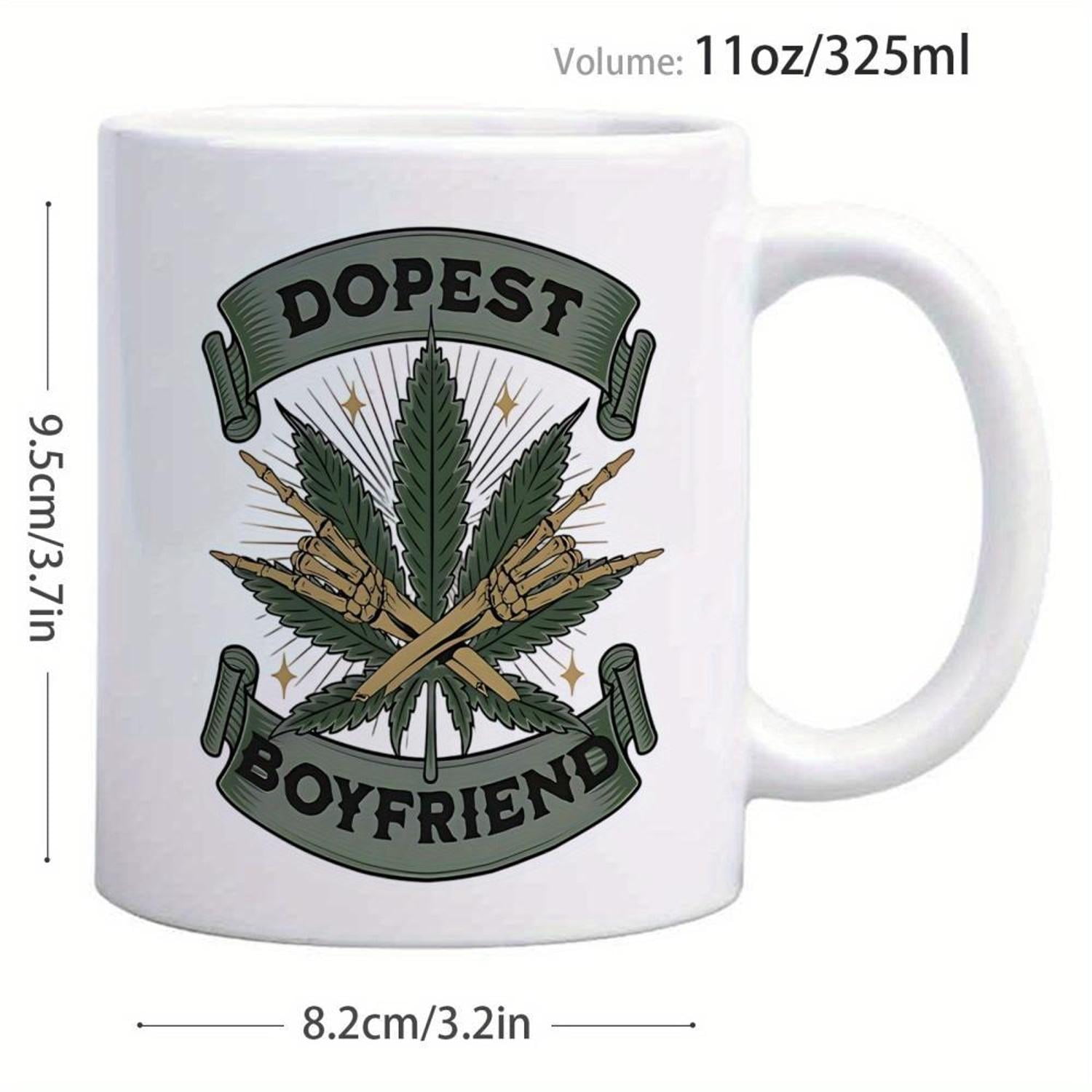 1pc 11oz Ceramic Stoneware Coffee Mug with Dopest Boyfriend Leaf ...