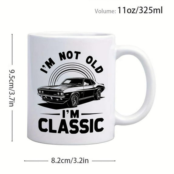 1pc 11oz Ceramics Coffee Mug Classic muscle car illustration Dishwasher ...