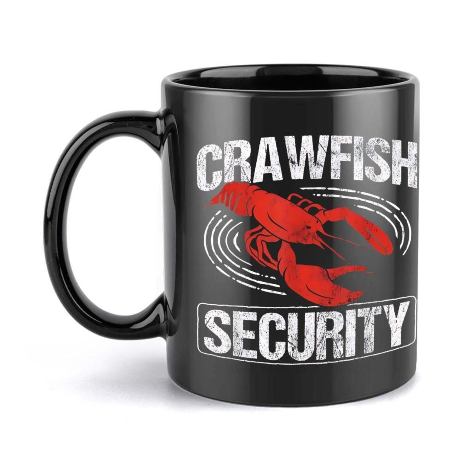 1pc 11oz Crawfish Security Coffee Mug Black Ceramic Cup with Bold Red ...