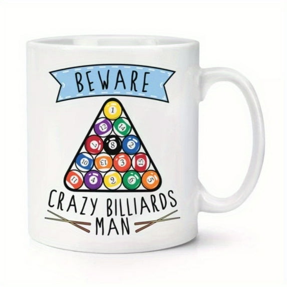 1pc 11oz Crazy Billiards For Man Ceramic Coffee Mug - Funny 3D Pyramid ...